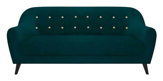Buy Rebecca Velvet 3 Seater Sofa in Green Colour by ARRA Online - Mid ...