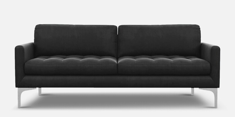 Buy Resplendent Fabric 3 Seater Sofa in Dark Brown Colour Online ...