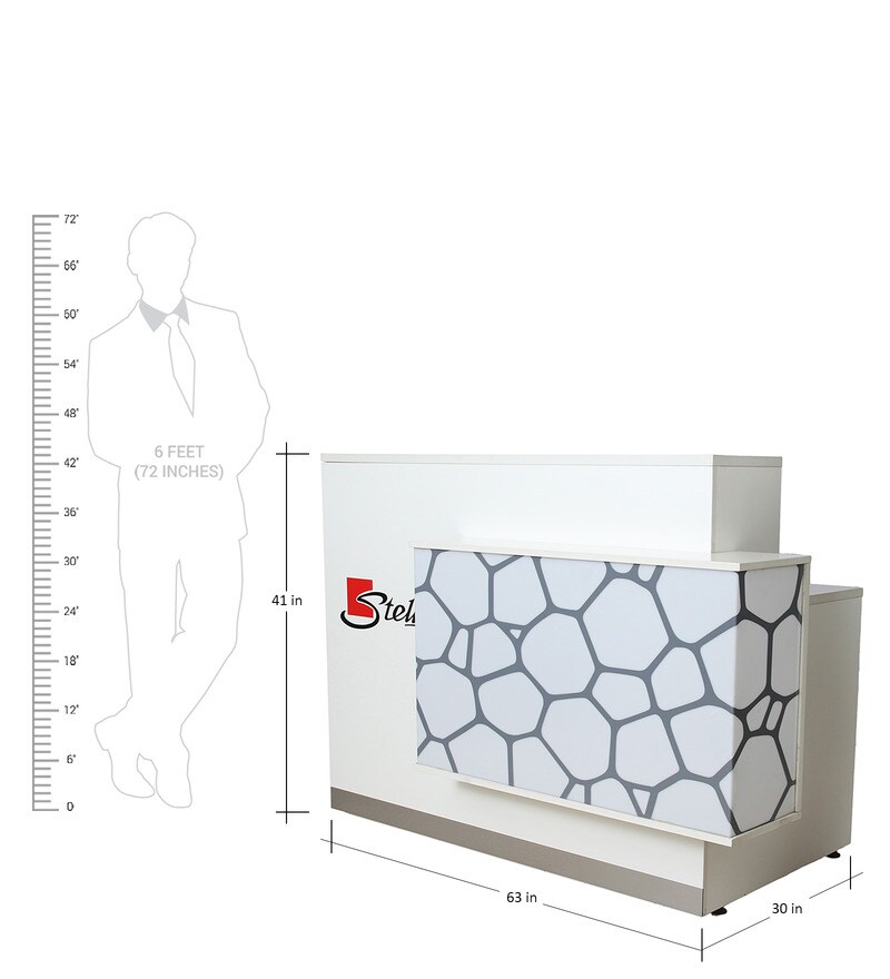 Buy Reception Table in White Colour by Stellar Online - Reception Desks ...