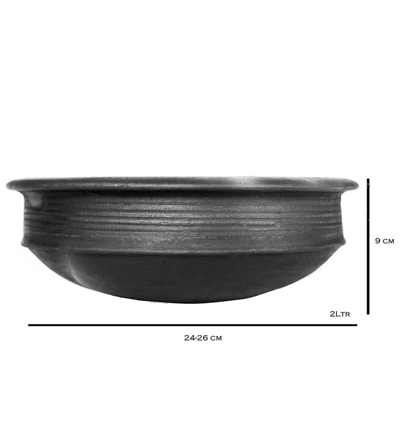Buy Red Clay Pot 2 Litre with Lid By Ecocraft India Online - Pots and ...