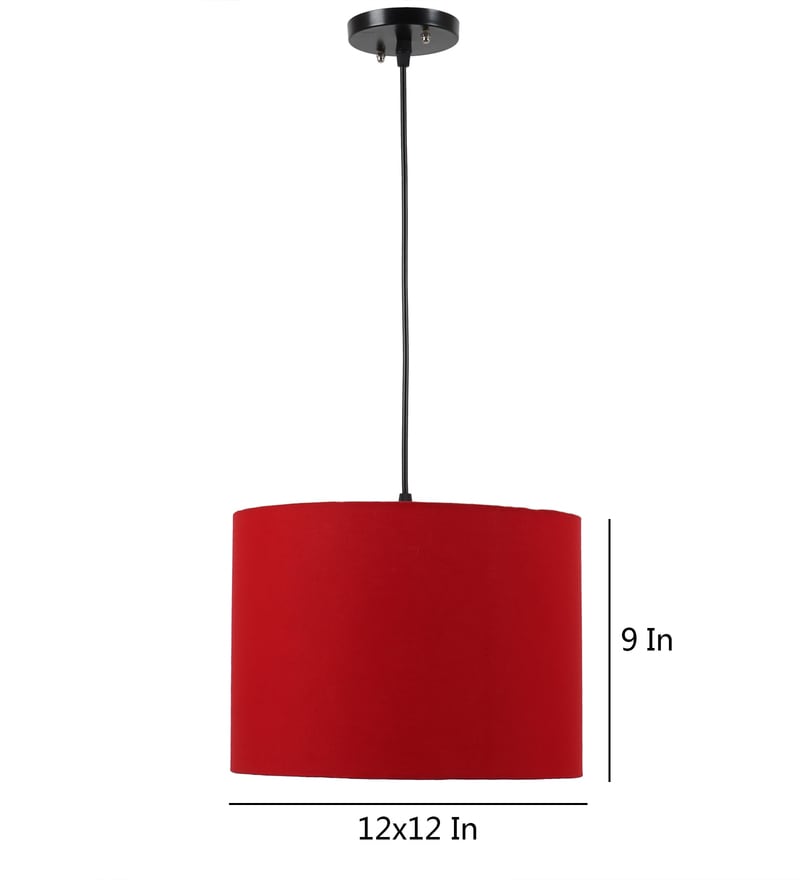 Buy Red Fabric Iron Single Hanging Light By Beverly Studio Online ...