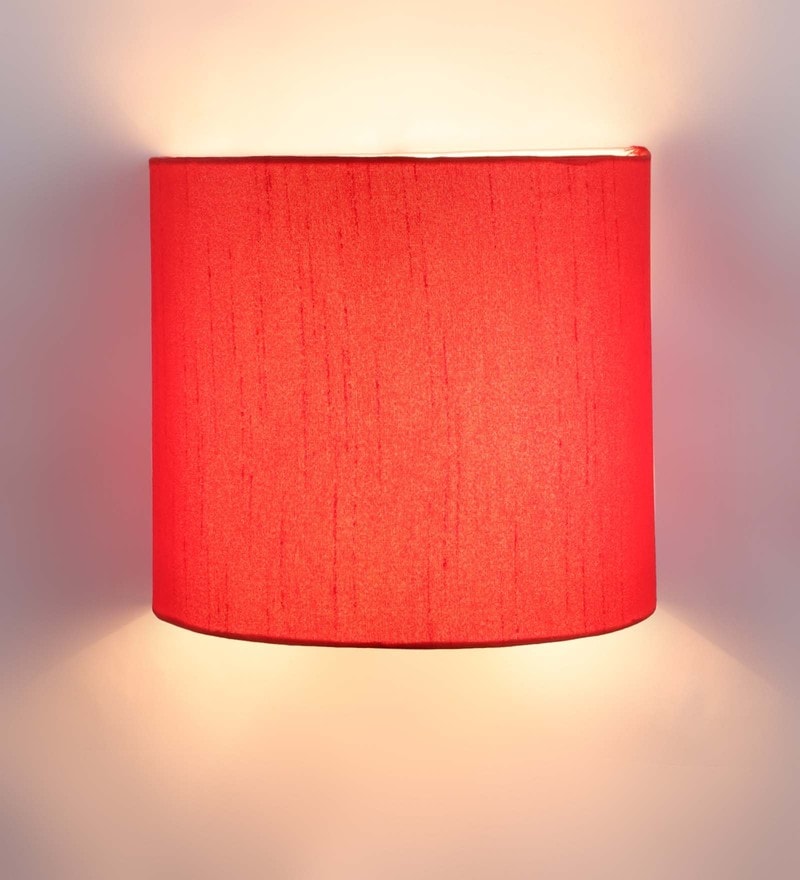 Buy Red Fabric Wall Light By Foziq Online - Flush Mounts - Wall Lights ...