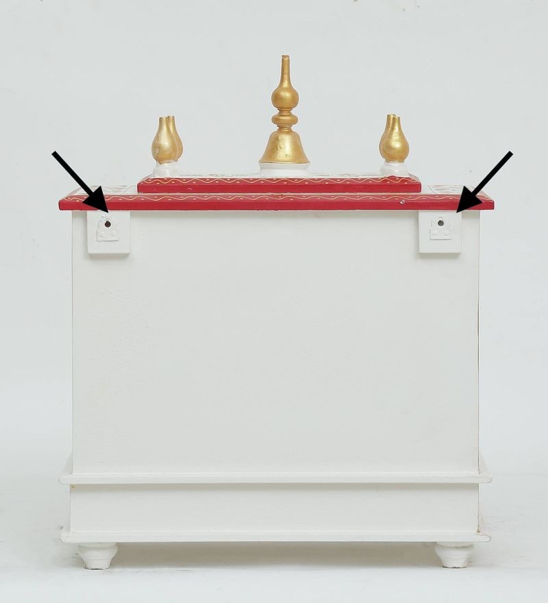 Buy Red Sheesham Wood & MDF With Door Handicraft Temple by India Home ...