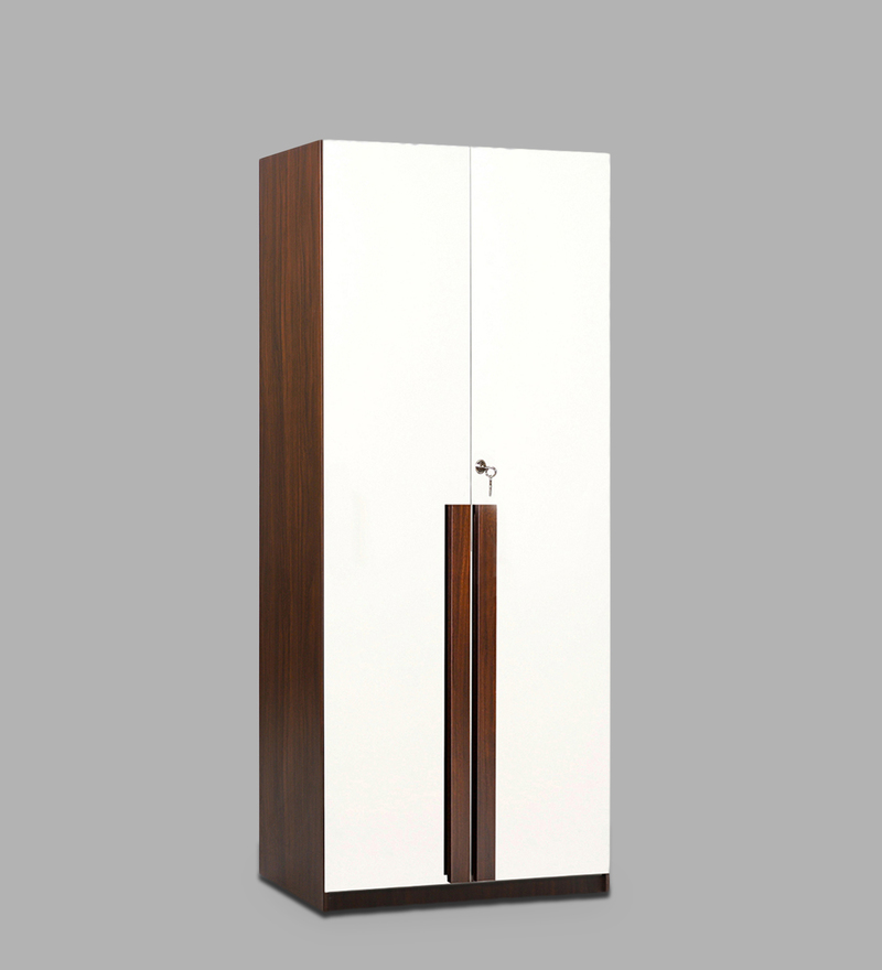 Buy Regal Deluxe 2 Door Wardrobe with Drawer in White & Walnut Colour ...