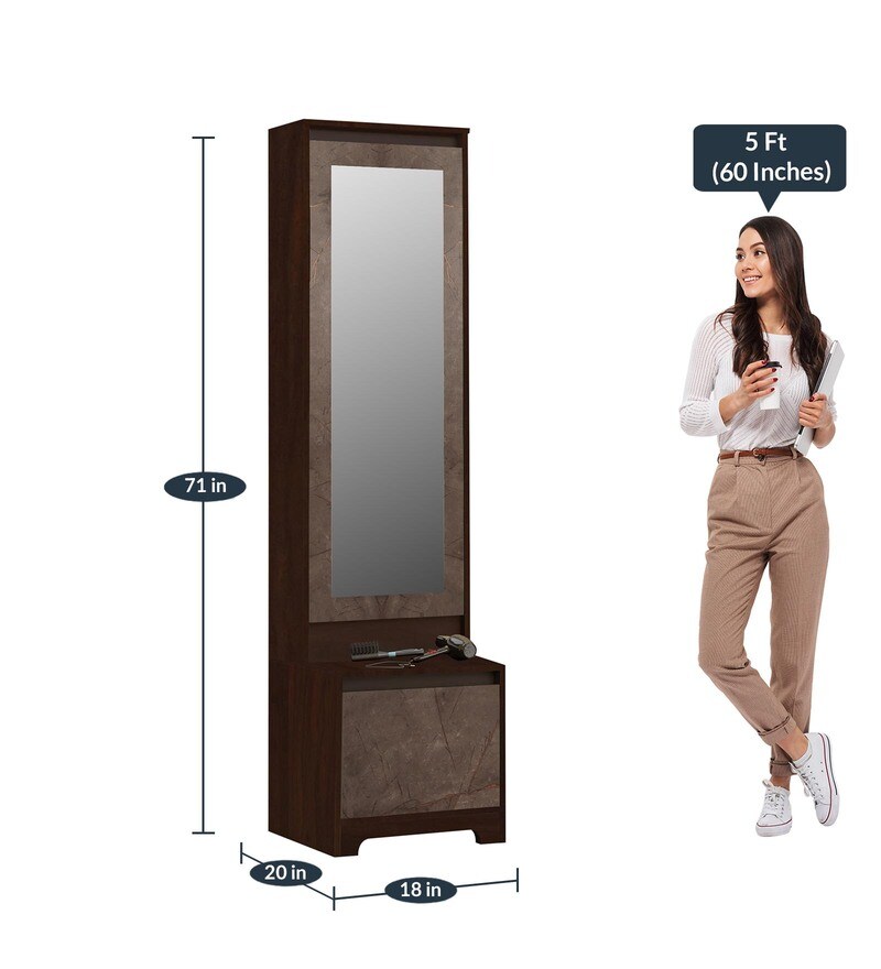 Buy Regal Dressing Table in Walnut & Marble Finish Online - Dressers ...