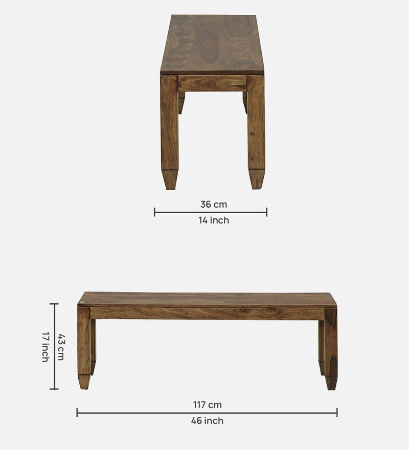 Buy Rezzan Sheesham Wood Bench In Rustic Teak Finish By Woodsworth ...