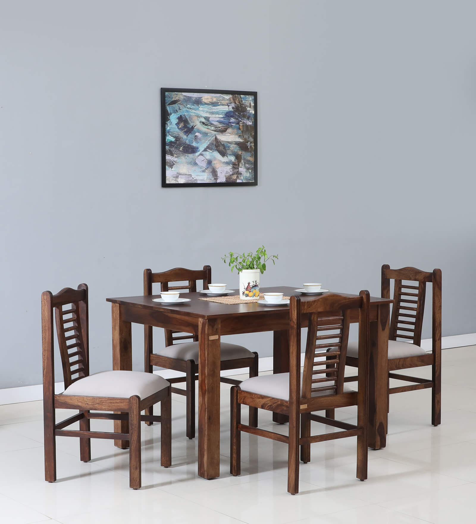 Buy Rhode Sheesham Four Seater Dining Set in Provincial Teak Finish at ...