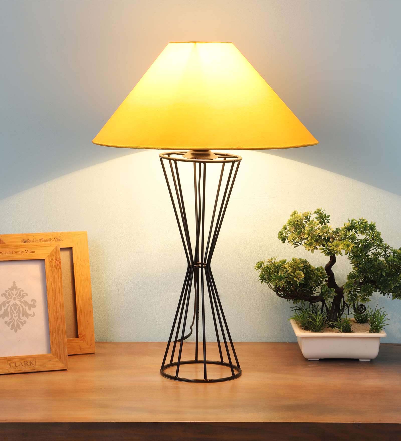 Buy Rhodes Black Metal Table Lamp with Yellow Shade by Tu Casa at 51% ...
