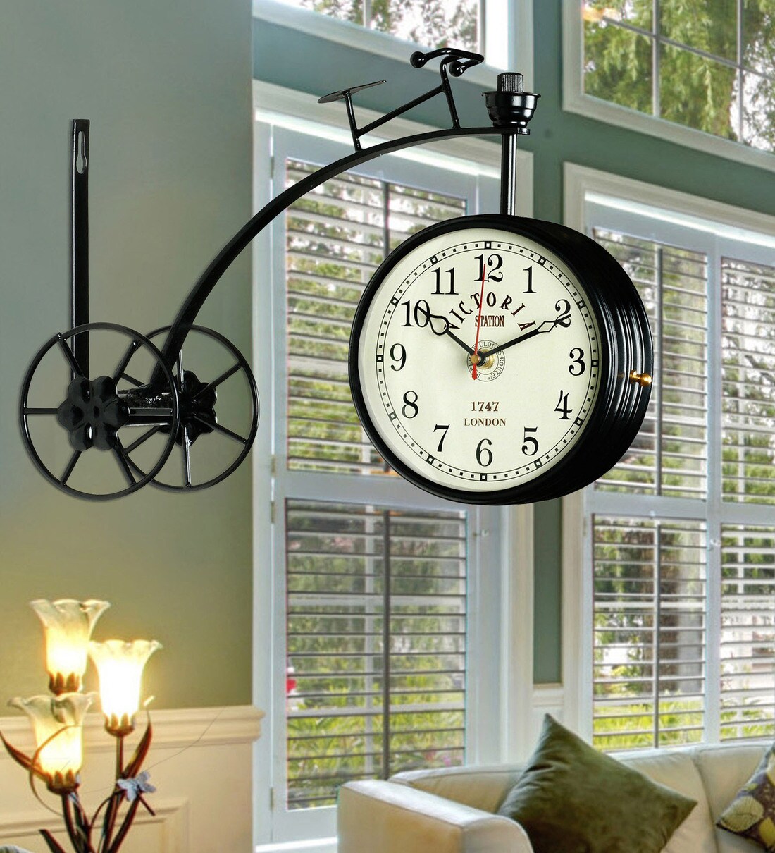 Buy Black Metal Analog Railway Clock by Anantaran at 31% OFF by ...