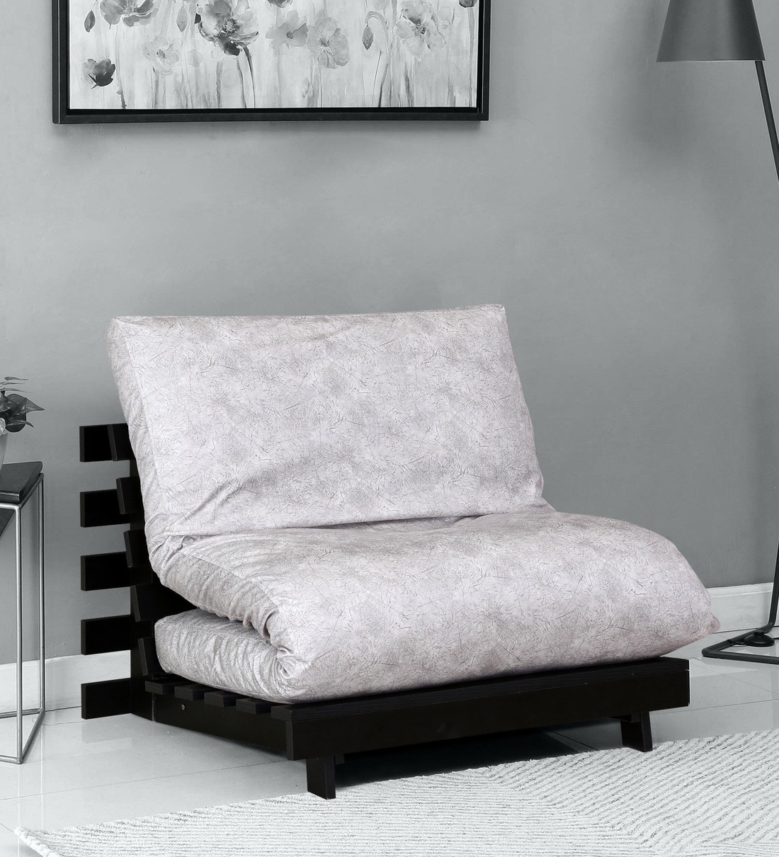 Buy Rille Single Futon with Mattress in Cream tacture Colour at 33% OFF ...