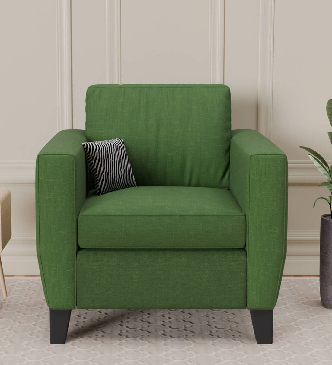 Buy Rio 1 seater Fabric sofa in Forest Green color at 30% OFF by Adorn ...