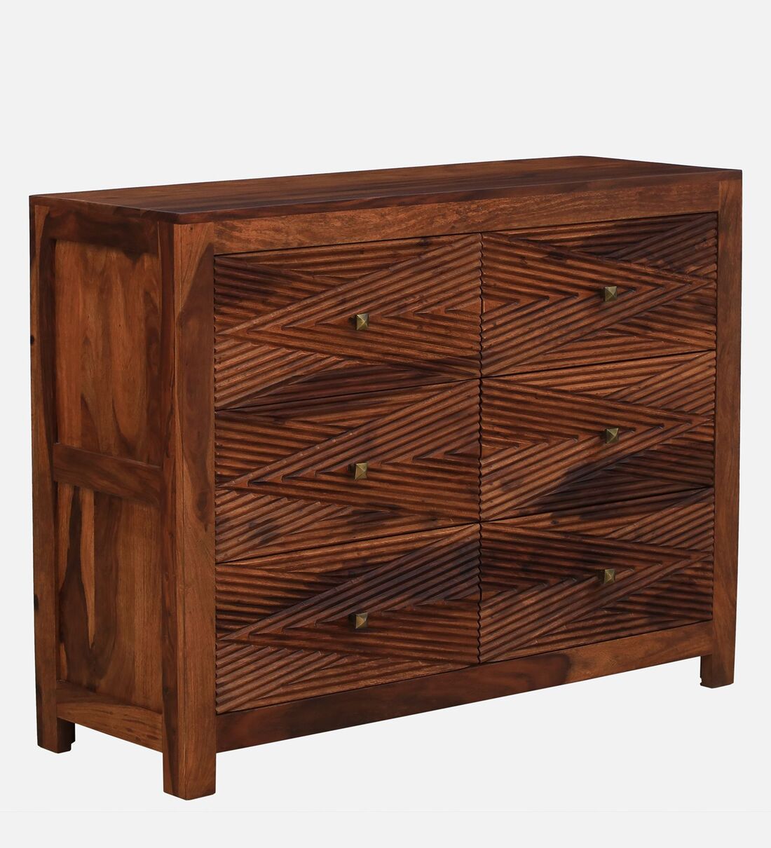 Buy Ritmo Sheesham Wood Chest Of Drawers In Honey Oak Finish Online ...