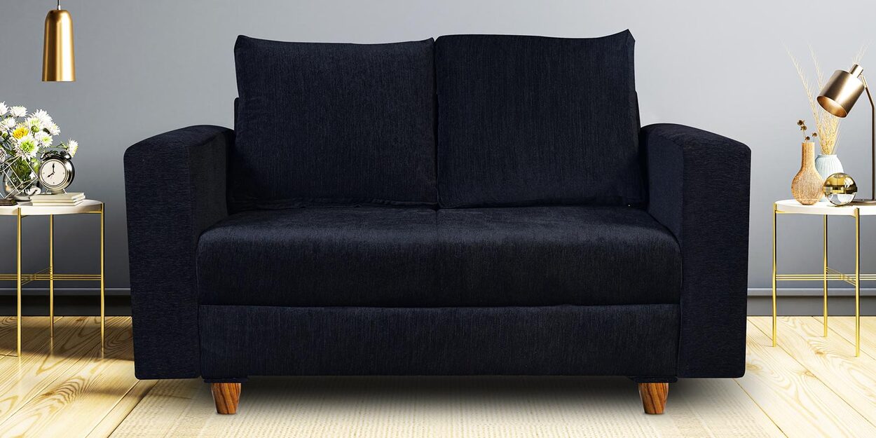 Buy Rio Fabric 2 Seater Sofa in Black Colour at 37% OFF by Seventh ...
