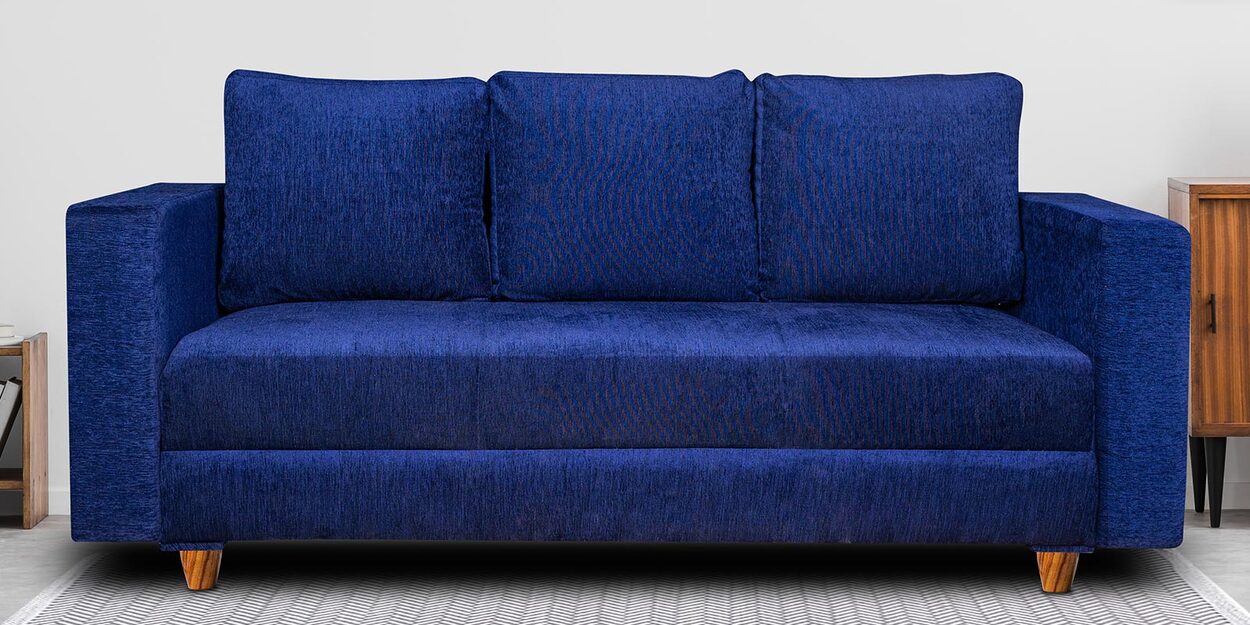 Buy Rio Fabric 3 Seater Sofa in Blue Colour at 33% OFF by Seventh Heaven | Pepperfry