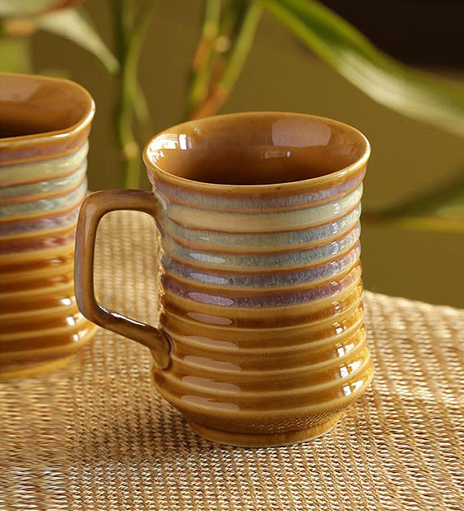 Buy Rings in the Sky 350ml Brown & Beige Ceramic Coffee Mug at 40% OFF ...