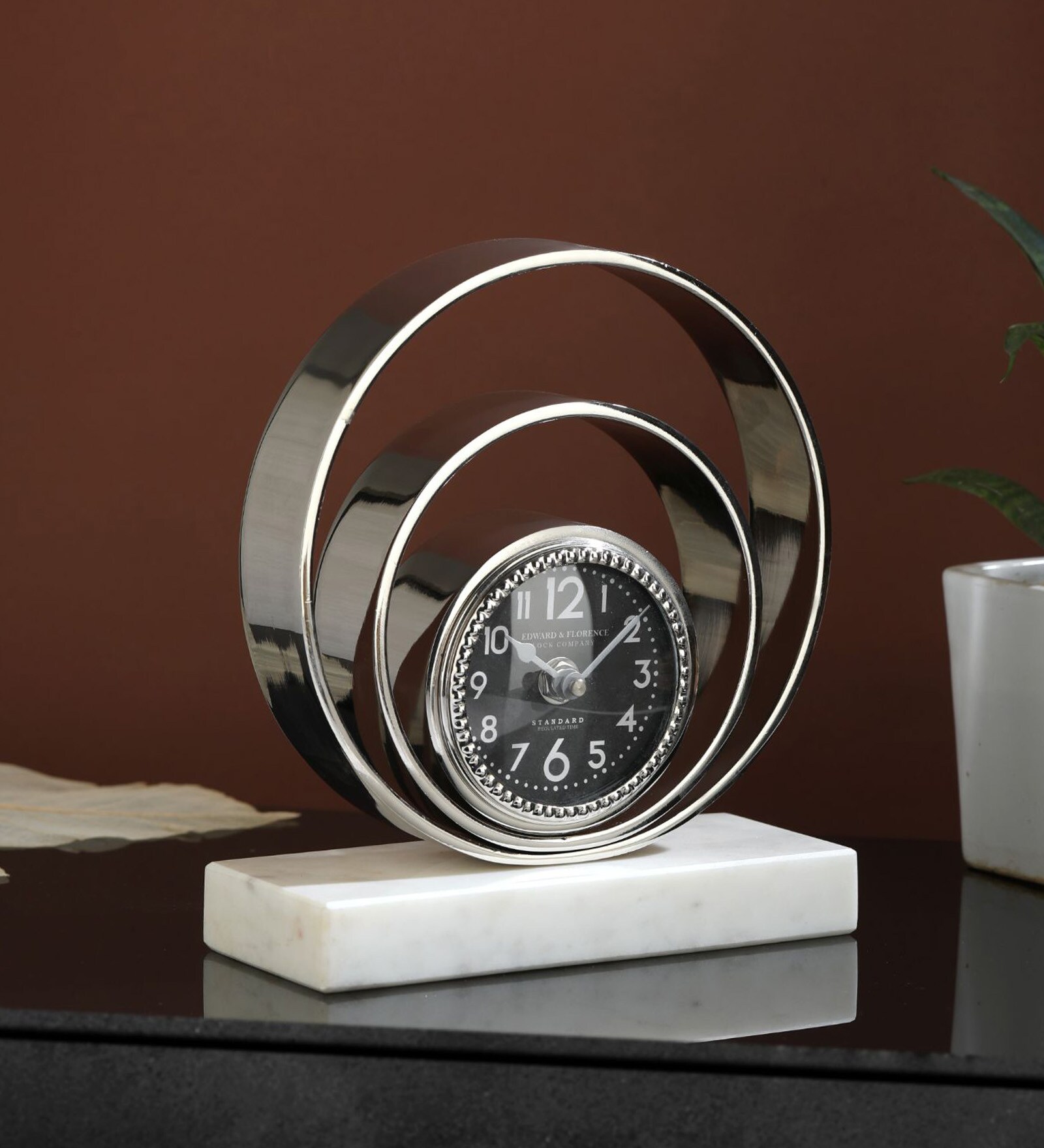 Buy Rings Of Saturn Silver Aluminium Table Clock at 33% OFF by De ...