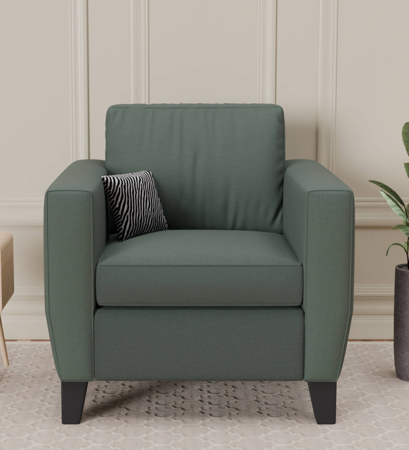 Buy Rio 1 seater Fabric sofa in Dark Grey color at 11% OFF by Adorn ...