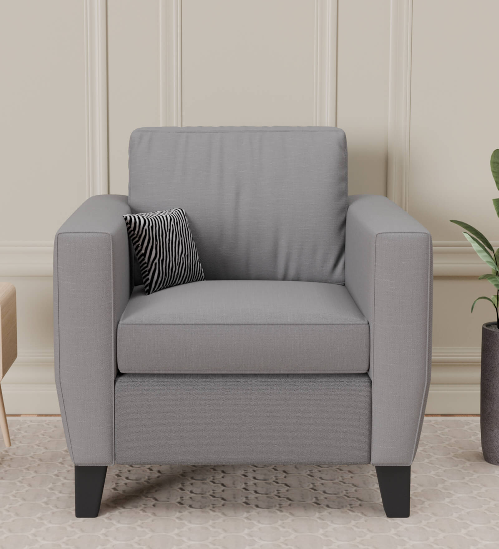 Buy Rio 1 seater Fabric sofa in Light Grey color at 11% OFF by Adorn ...