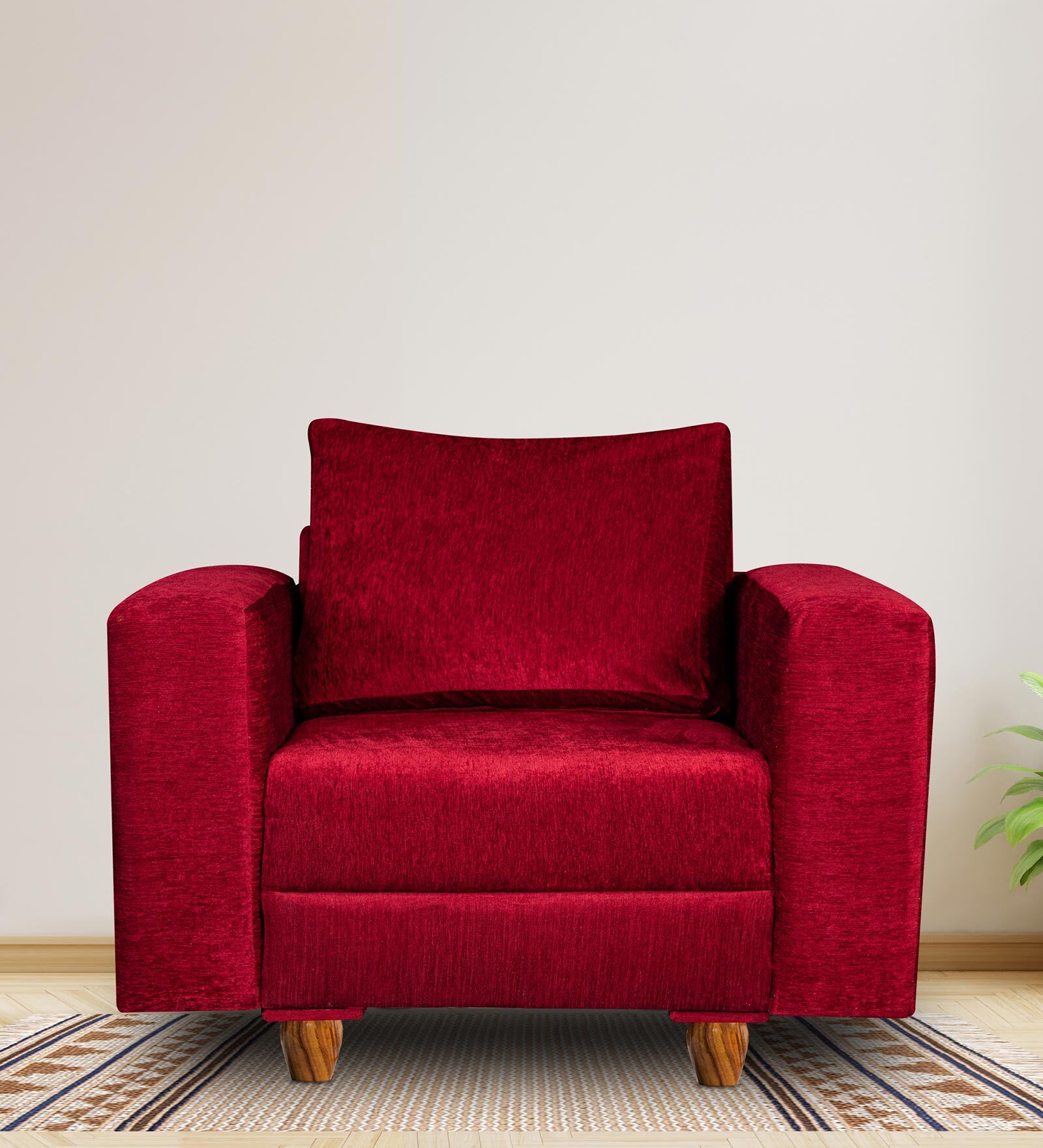 Buy Rio Fabric 1 Seater Sofa in Maroon Colour at 32% OFF by Seventh ...