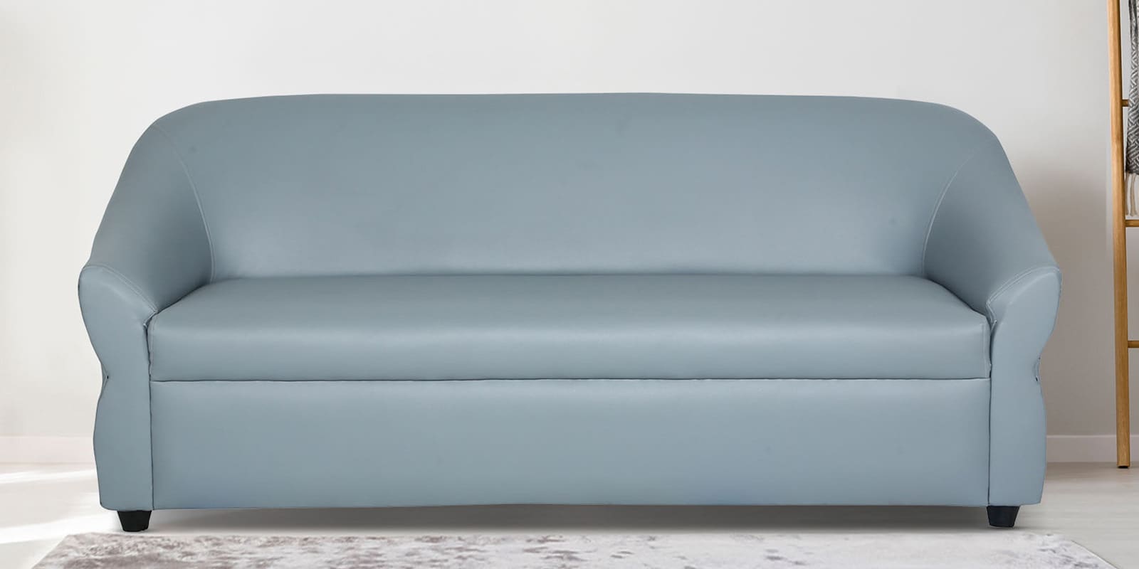Buy Rigado Leatherette 3 Seater Sofa in Sky Blue Colour at 26% OFF by ...