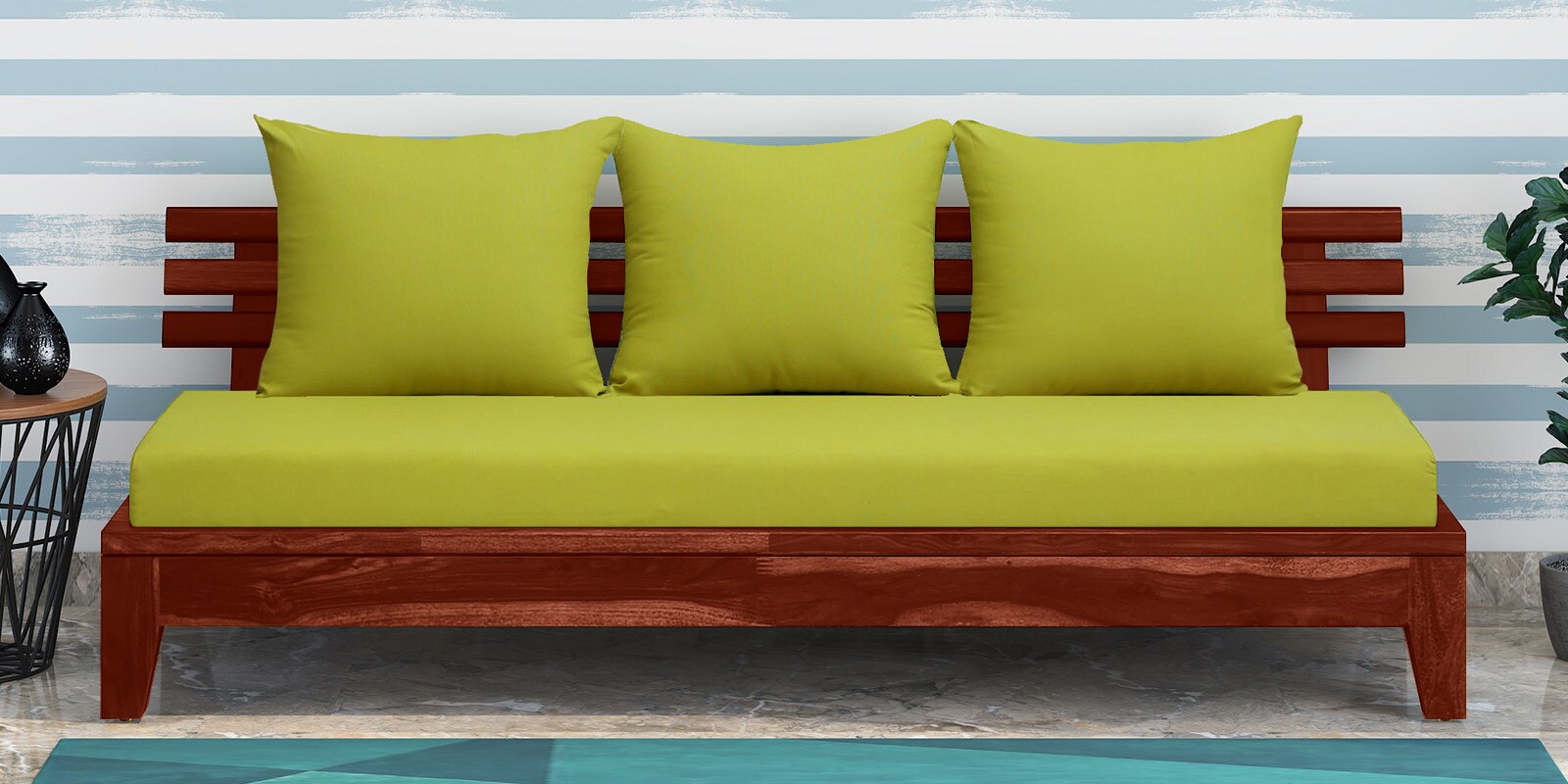Buy Rigby Sheesham Wood 3 Seater Sofa In Honey Oak Finish at 30% OFF by ...