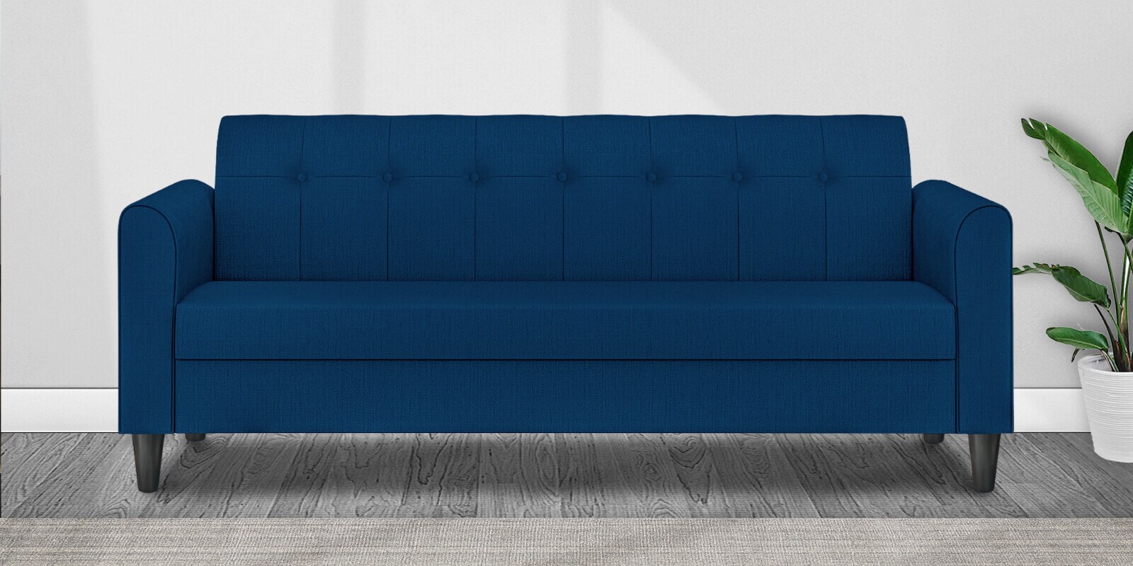 Buy Rio Fabric 3 Seater Sofa in Blue Colour at 30% OFF by Adorn India ...