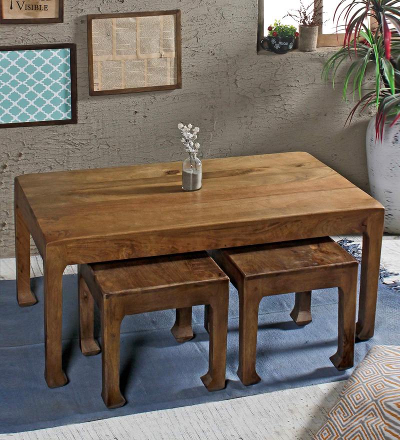 Buy Richard Teak Large Coffee Table Set 44\ X 24\ in Brown Colour by ...