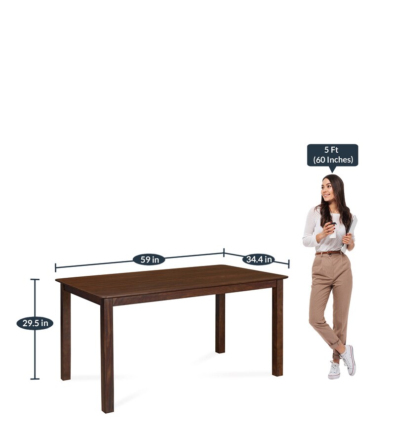 Buy Rigel 6 Seater Dining Set in Dark Walnut Colour by @home Online ...