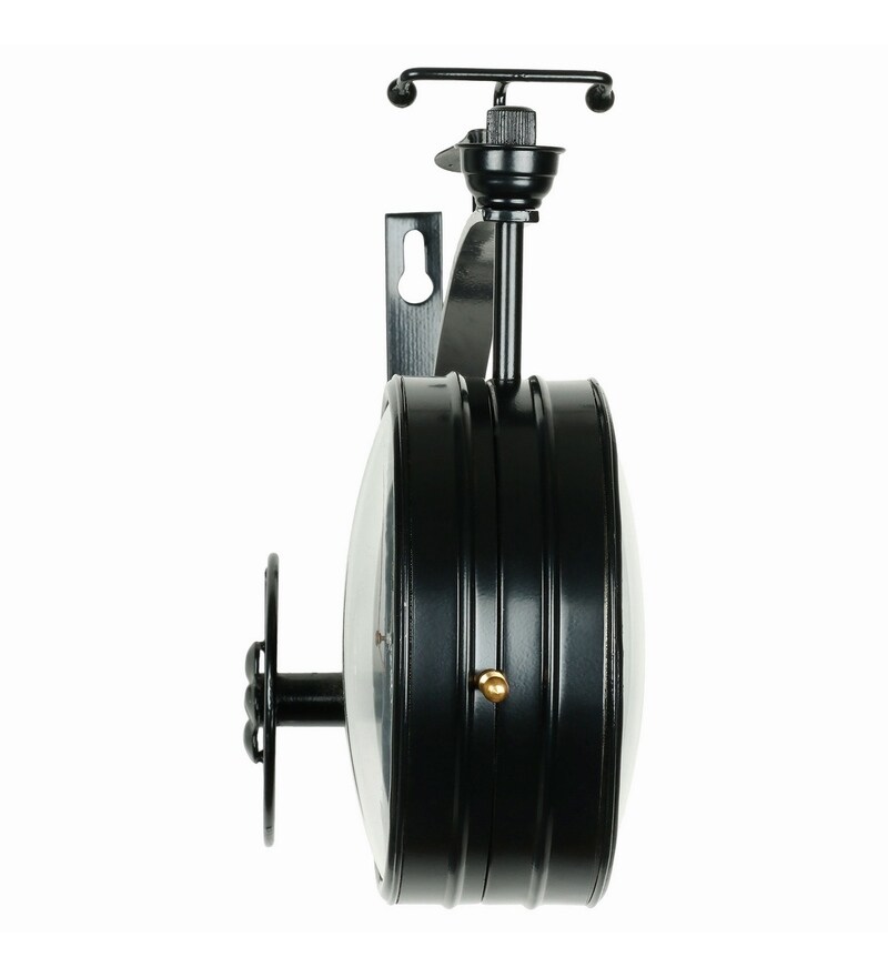 Buy Black Metal Analog Railway Clock by Anantaran Online - Platform ...
