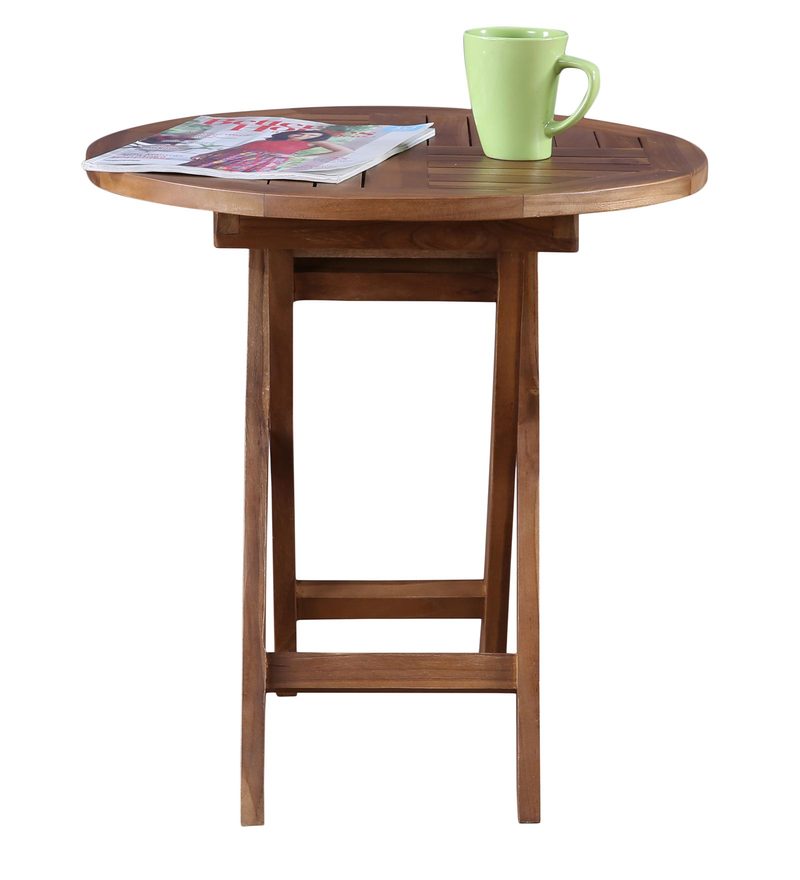 Buy Ringo Solid Wood Folding End Table in Teak Color By HomeTown Online ...