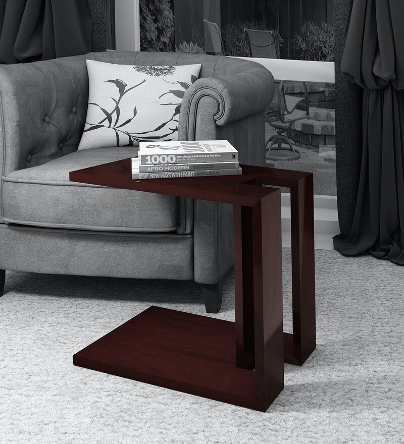 Buy Rio Stylish C-Shape End Table in Dark Brown Finish by Evok Online ...