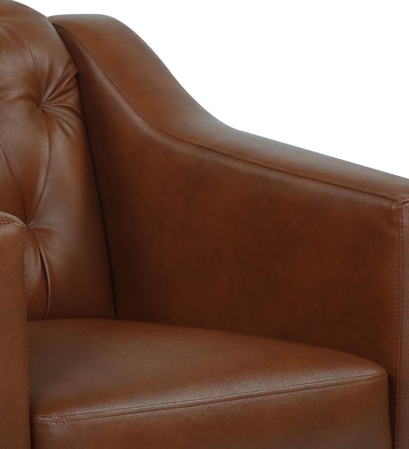 Buy Riosche Leatherette 1 Seater Sofa in Tan Colour by Vittoria Online ...