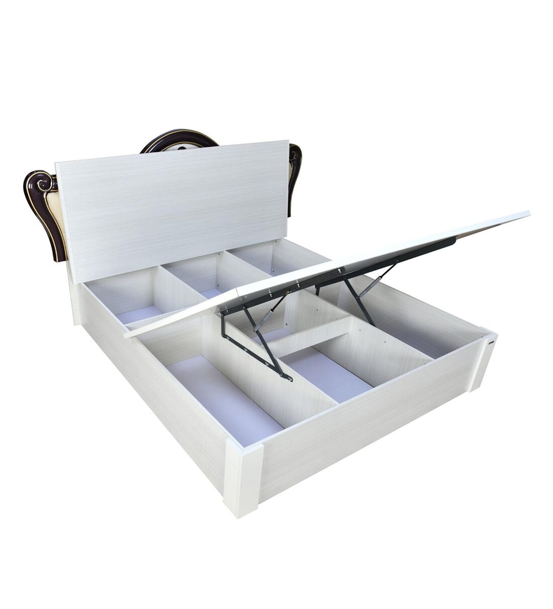 Buy Rolex King Size Bed in White Finish with Hydraulic Storage by ...