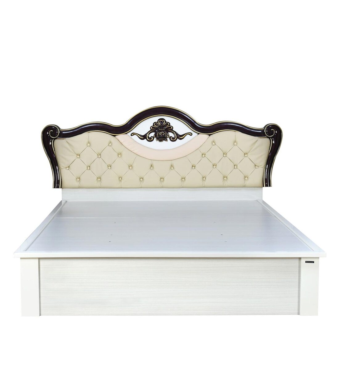 Buy Rolex King Size Bed in White Finish with Hydraulic Storage by ...