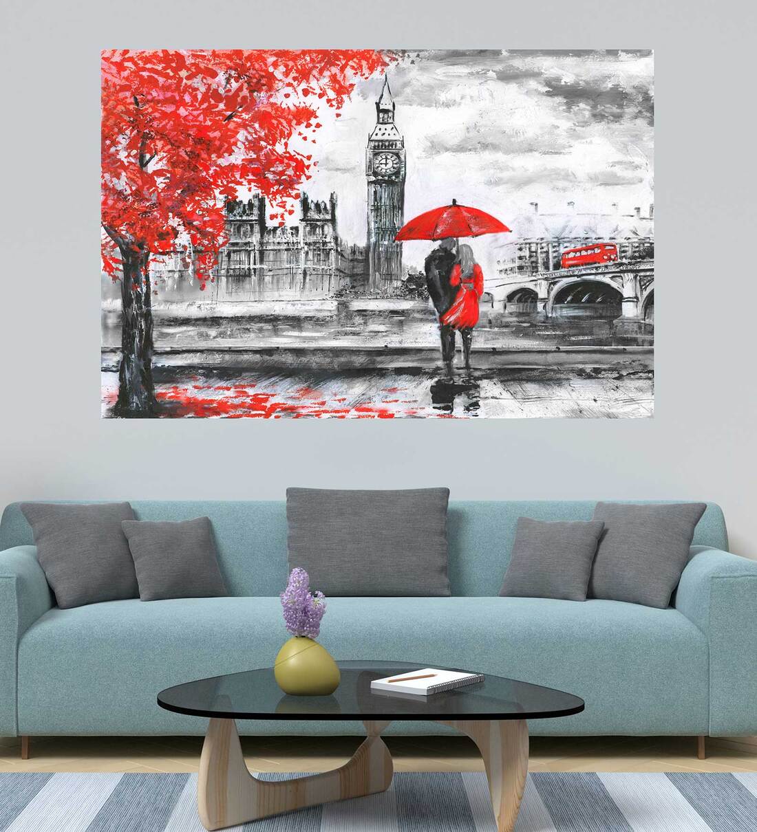 Buy Vinly Romantic Couple On Street 24x36 Inches Adhesive Wall Poster ...
