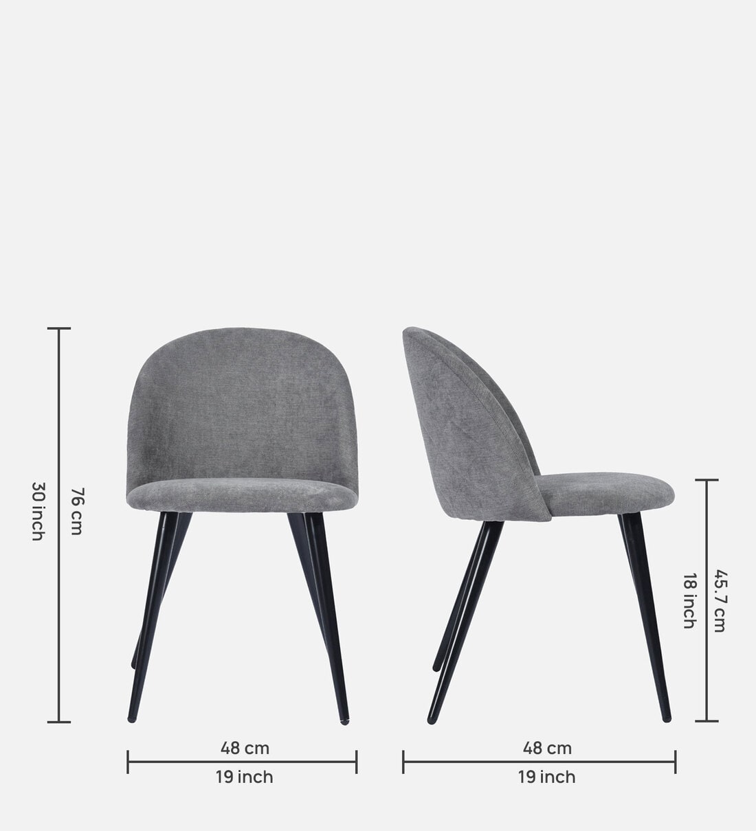 Buy Vixen Fabric Dining Chair In Grey Colour Online - Contemporary ...