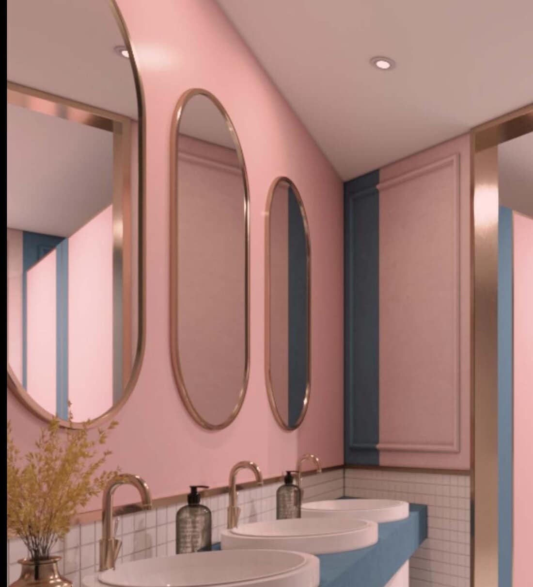 Buy 28 Inch RoseGold Oblong Mirror in Steel Frame at 29% OFF by ...