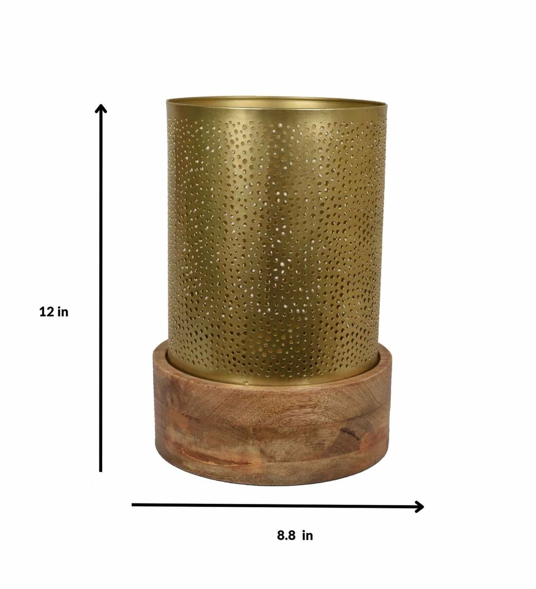 Buy Roshni Jaali Gold Iron Candle Holder by Citilites Online - Candle ...