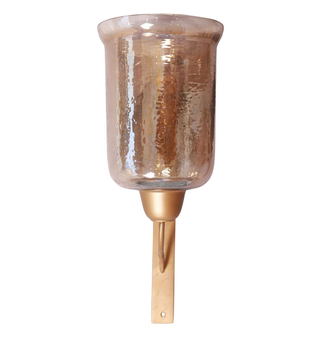 Buy Roshni Wall Hurricane Brown Wood & Metal Wall Hurricane Candle ...