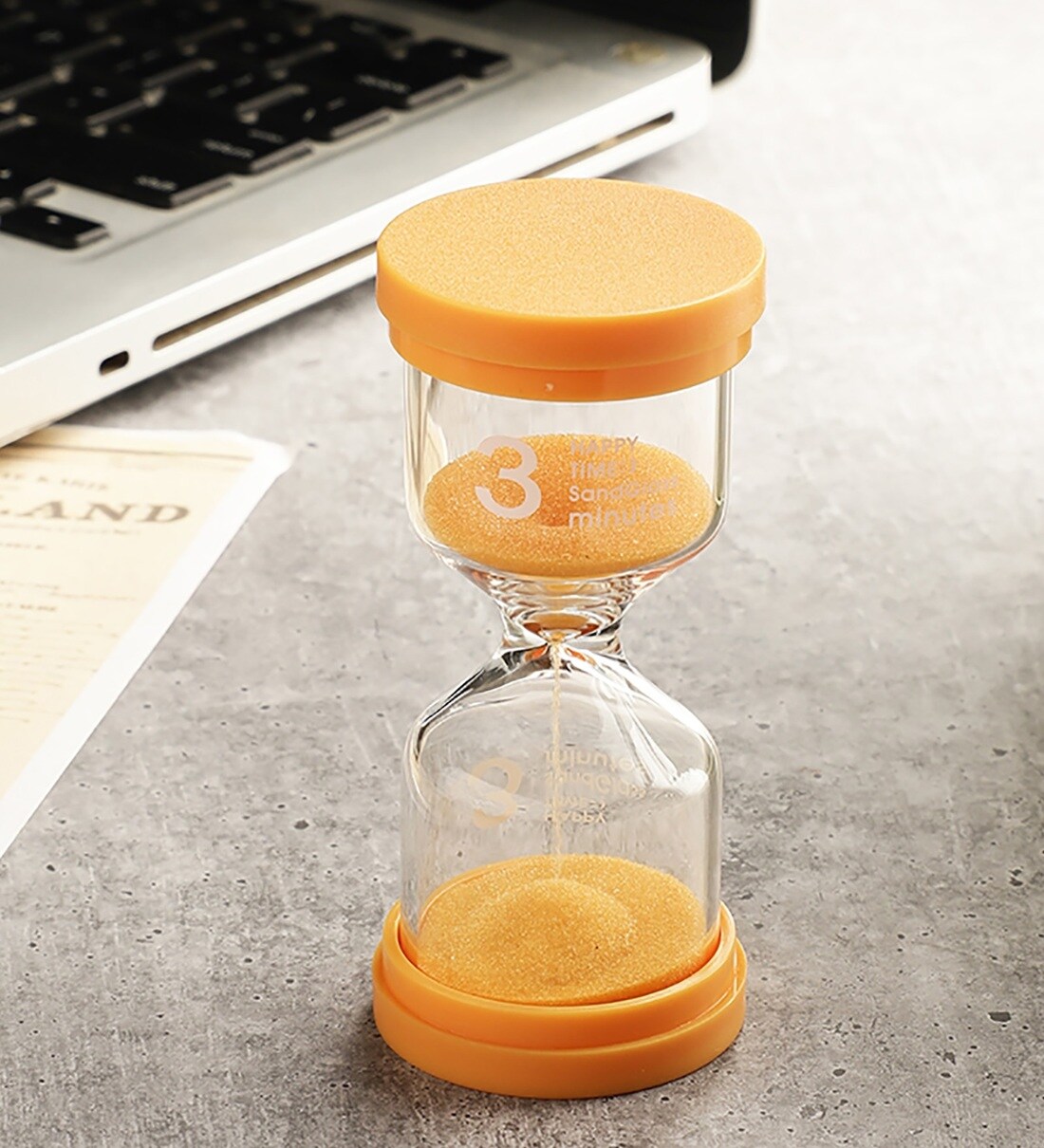 Buy Round Glass Tube 3 Minutes Orange Sand Timer Showpiece at 31% OFF ...