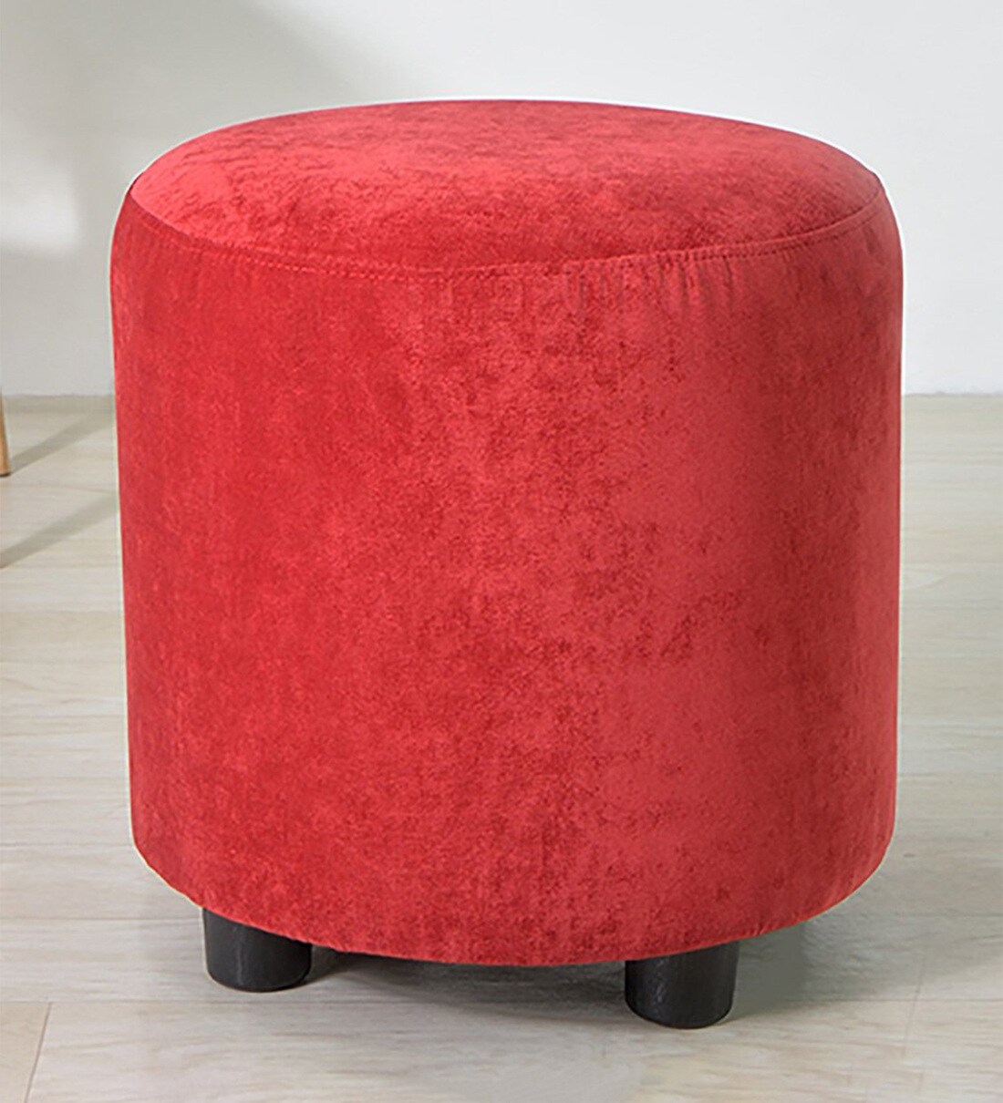 Buy Royale Round Pouffe in Red Colour at 35% OFF by Workspace by Azazo ...