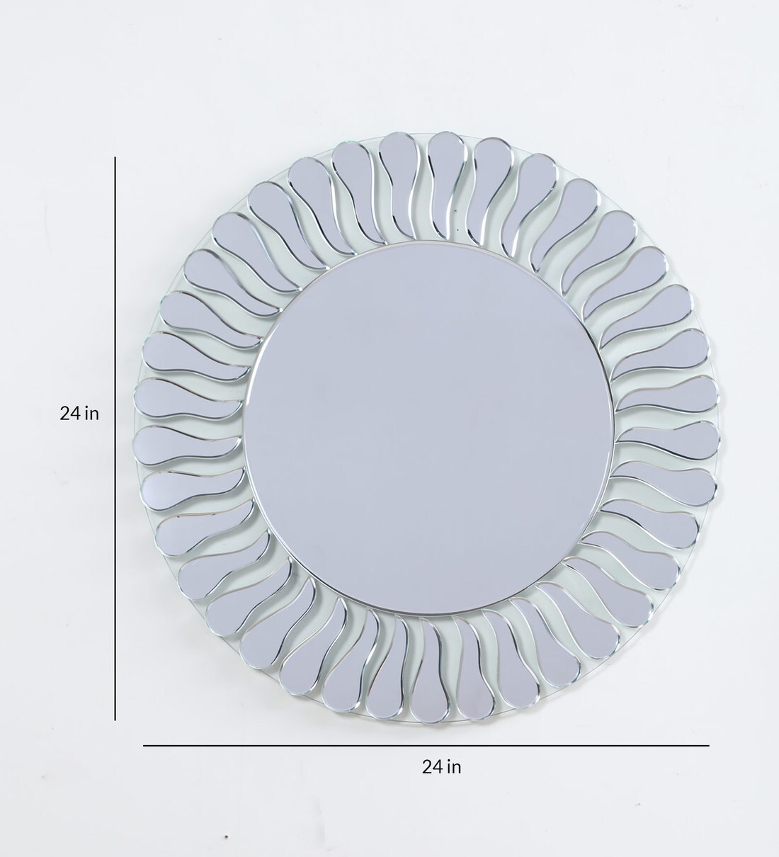 Buy Round Wall Mirror in Silver Colour Online - Decorative Mirrors ...