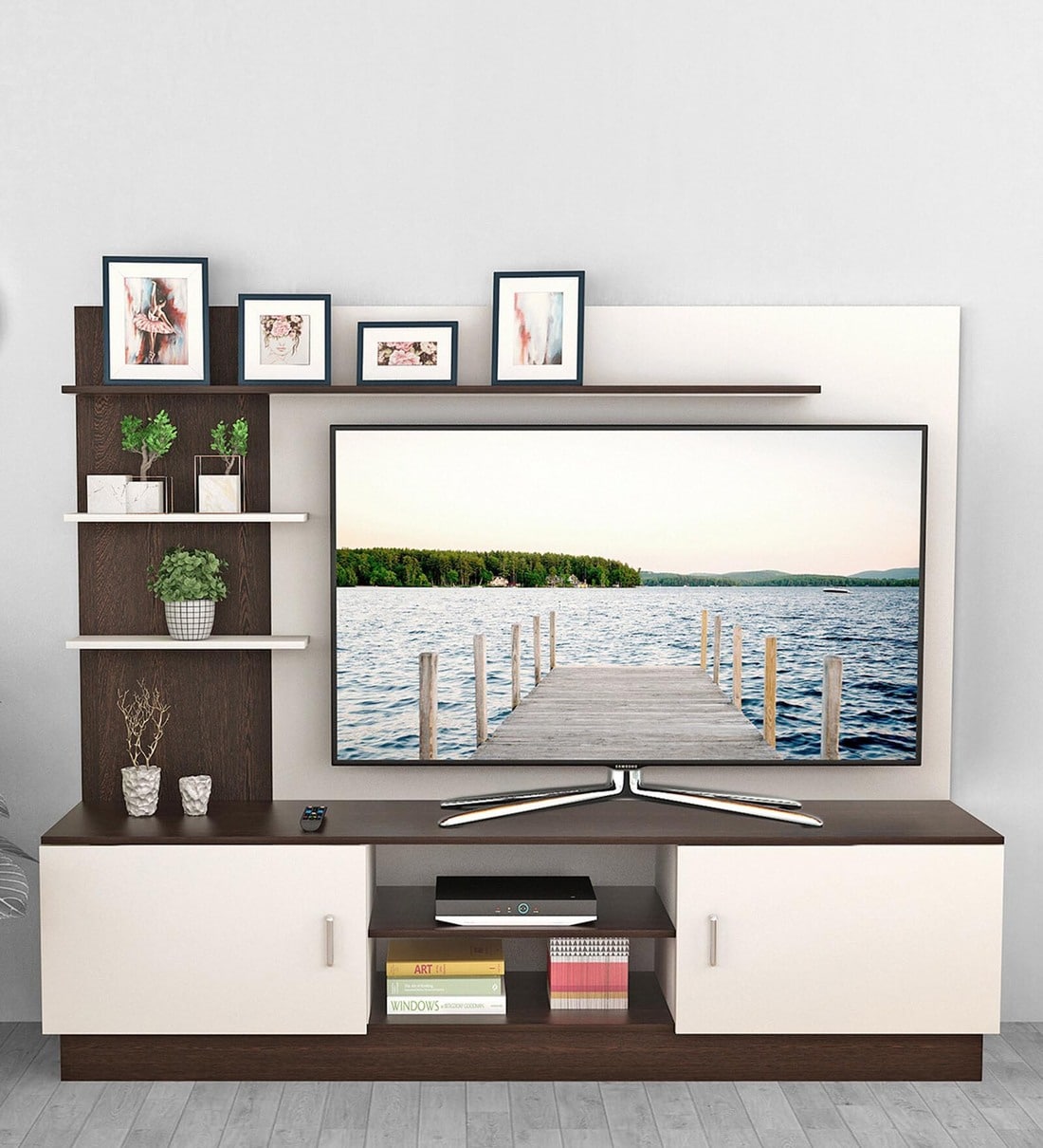 Buy Rowlet TV Unit in Wenge & White Finish for TVs up to 50\ Online ...