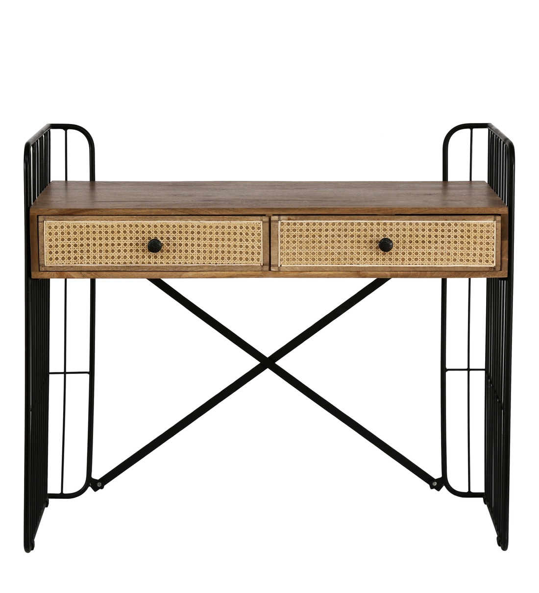 Buy Romani Solid Wood Writing Table In Black Colour Online - Eclectic ...