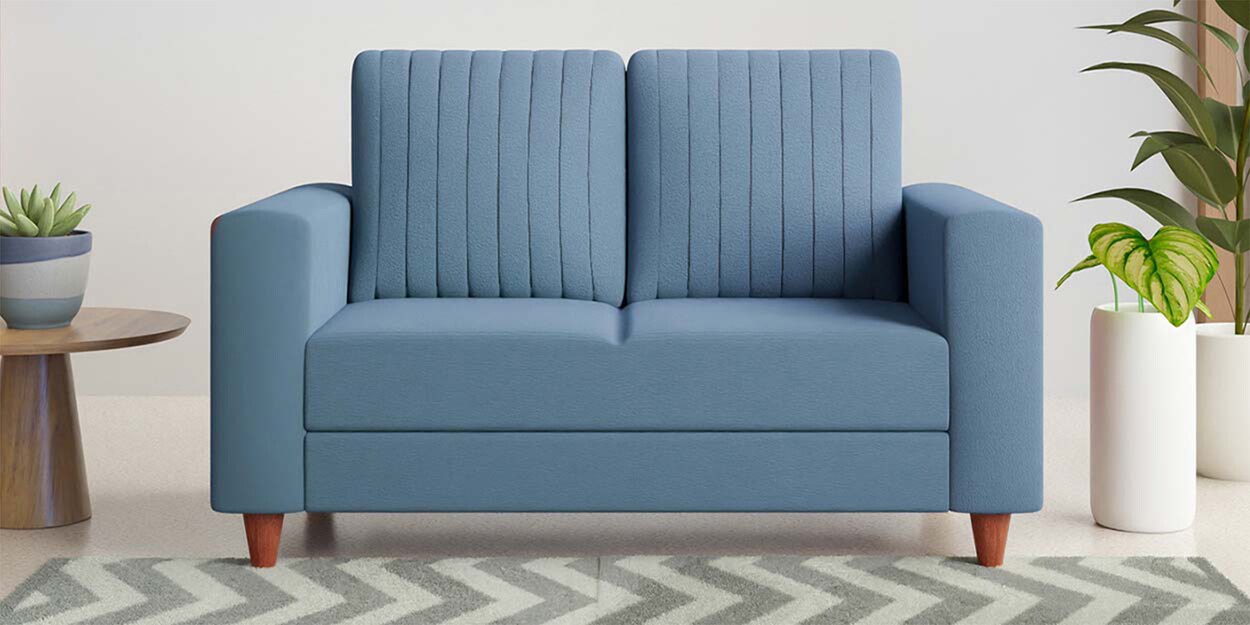 Buy Roman Fabric 2 Seater Sofa in Dusky Blue Colour at 49% OFF by ...
