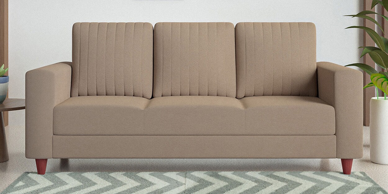 Buy Rovan Fabric 3 Seater Sofa In Desert Brown Colour at 55% OFF by ...