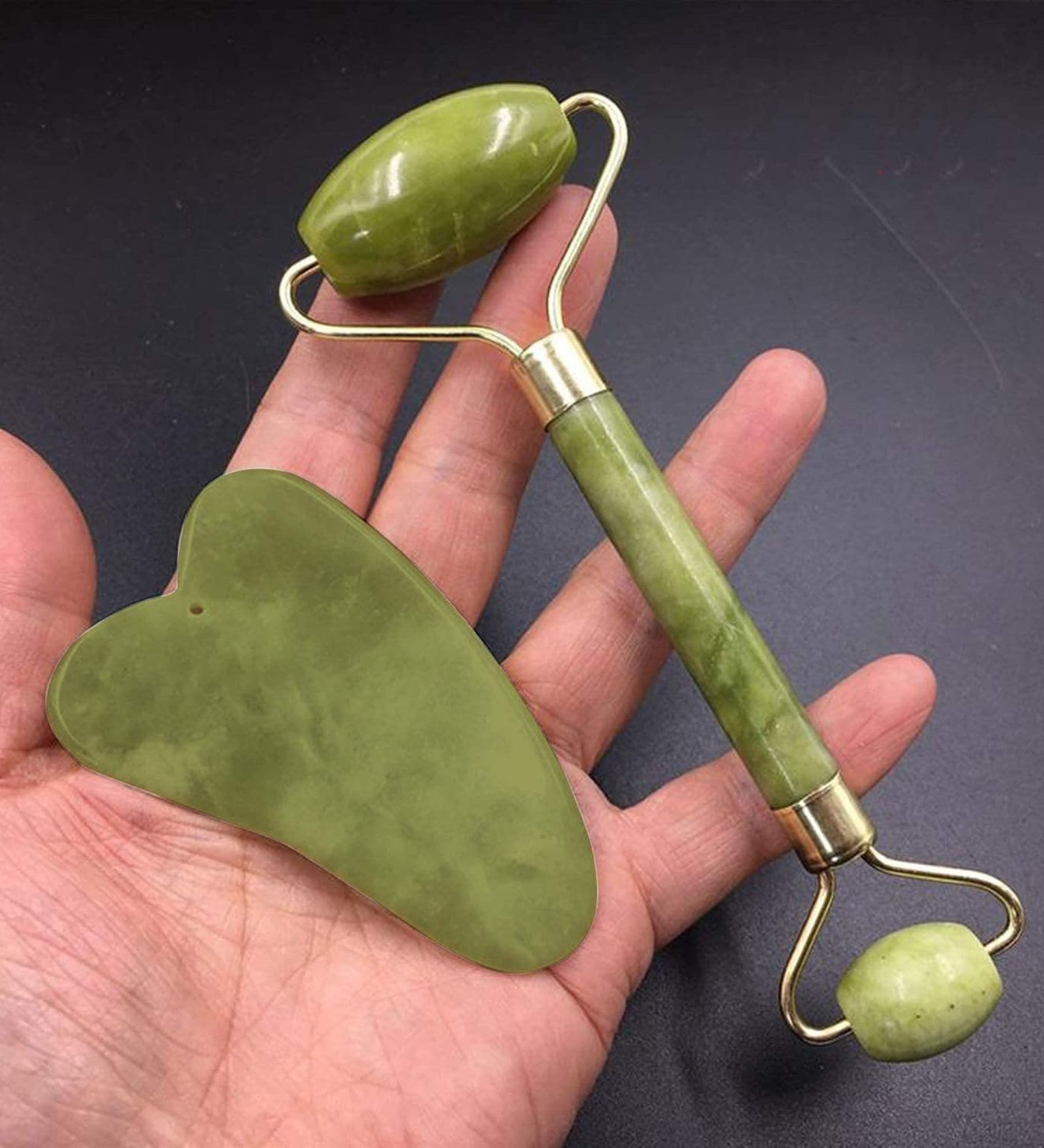 Buy Roller Massager with Gua Sha Jade Stone Set at 70% OFF by Regalo ...