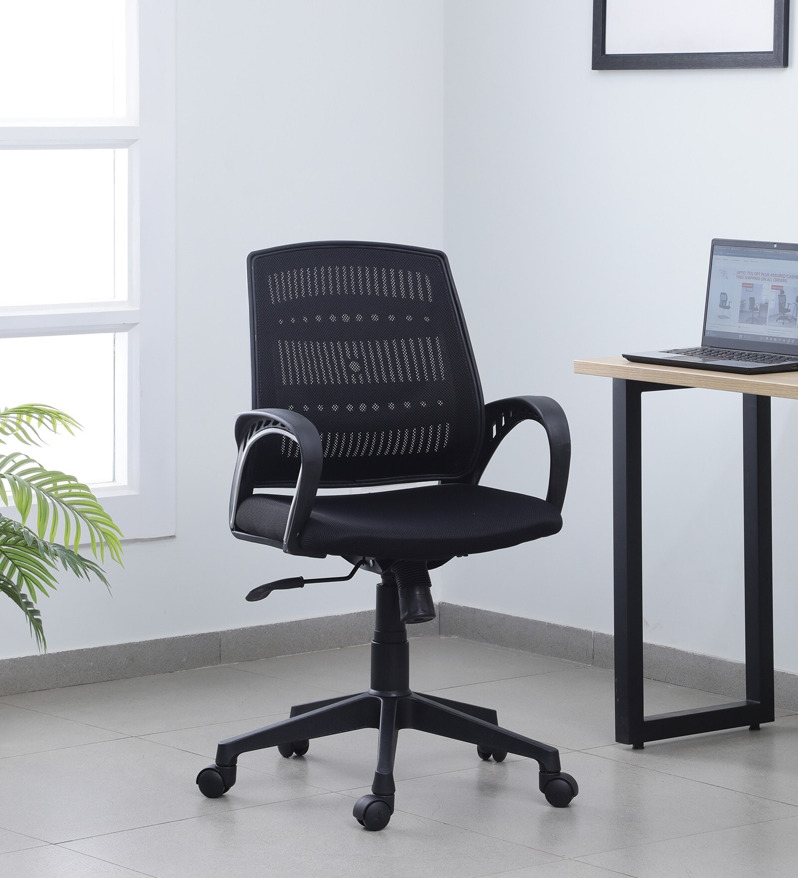Buy Roman Low Back Ergonomic Chair in Black Colour at 41% OFF by Athena ...