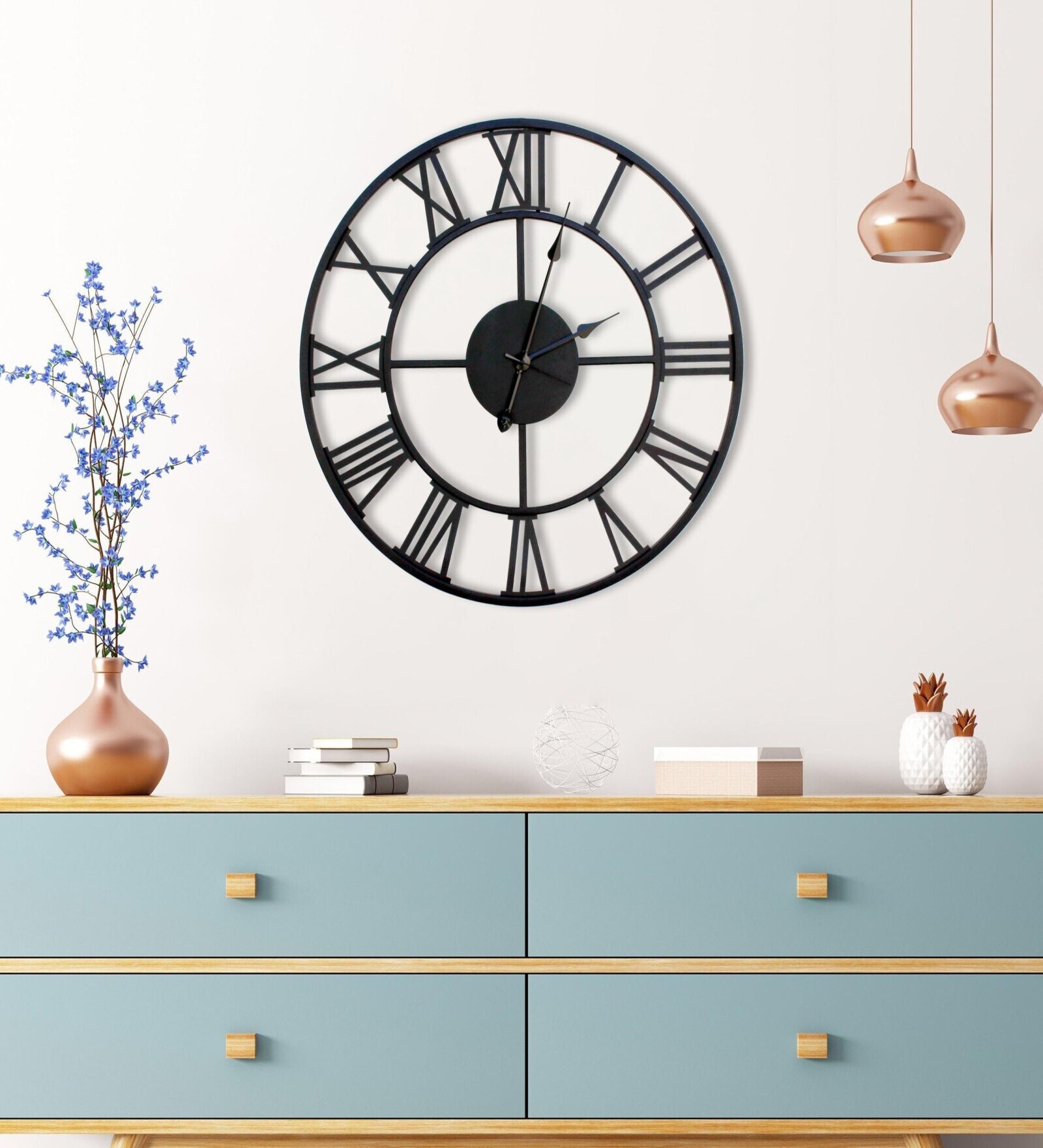 Buy Roman Number Black Metal Novelty Wall Clock at 16% OFF by Craftter ...