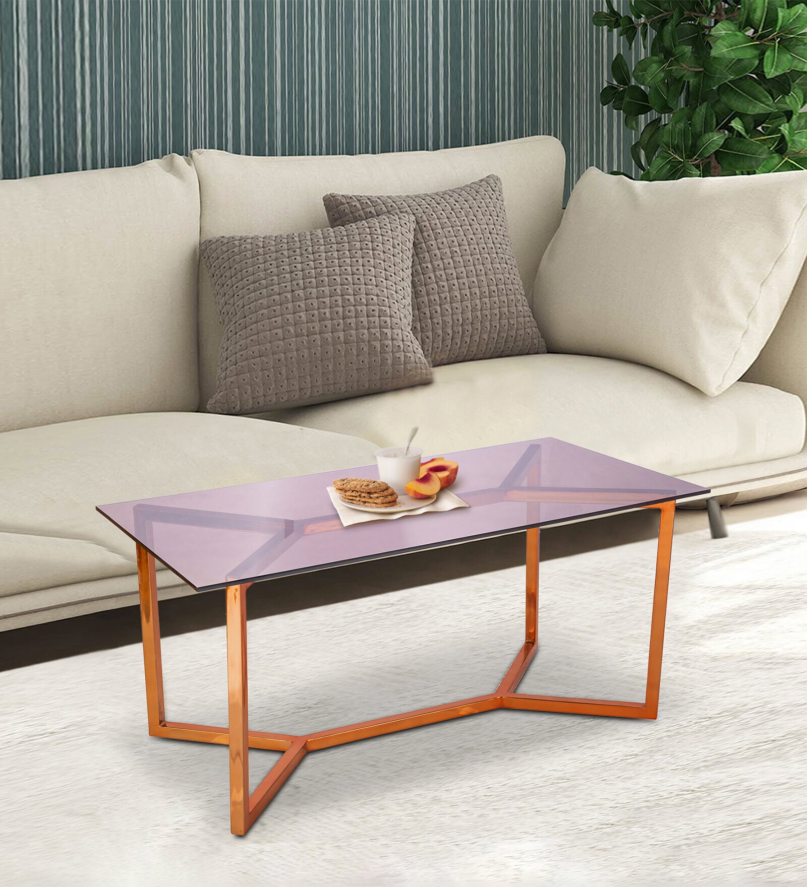 Buy Romen Coffee Table in Gold Finish at 38% OFF by HN Hues | Pepperfry